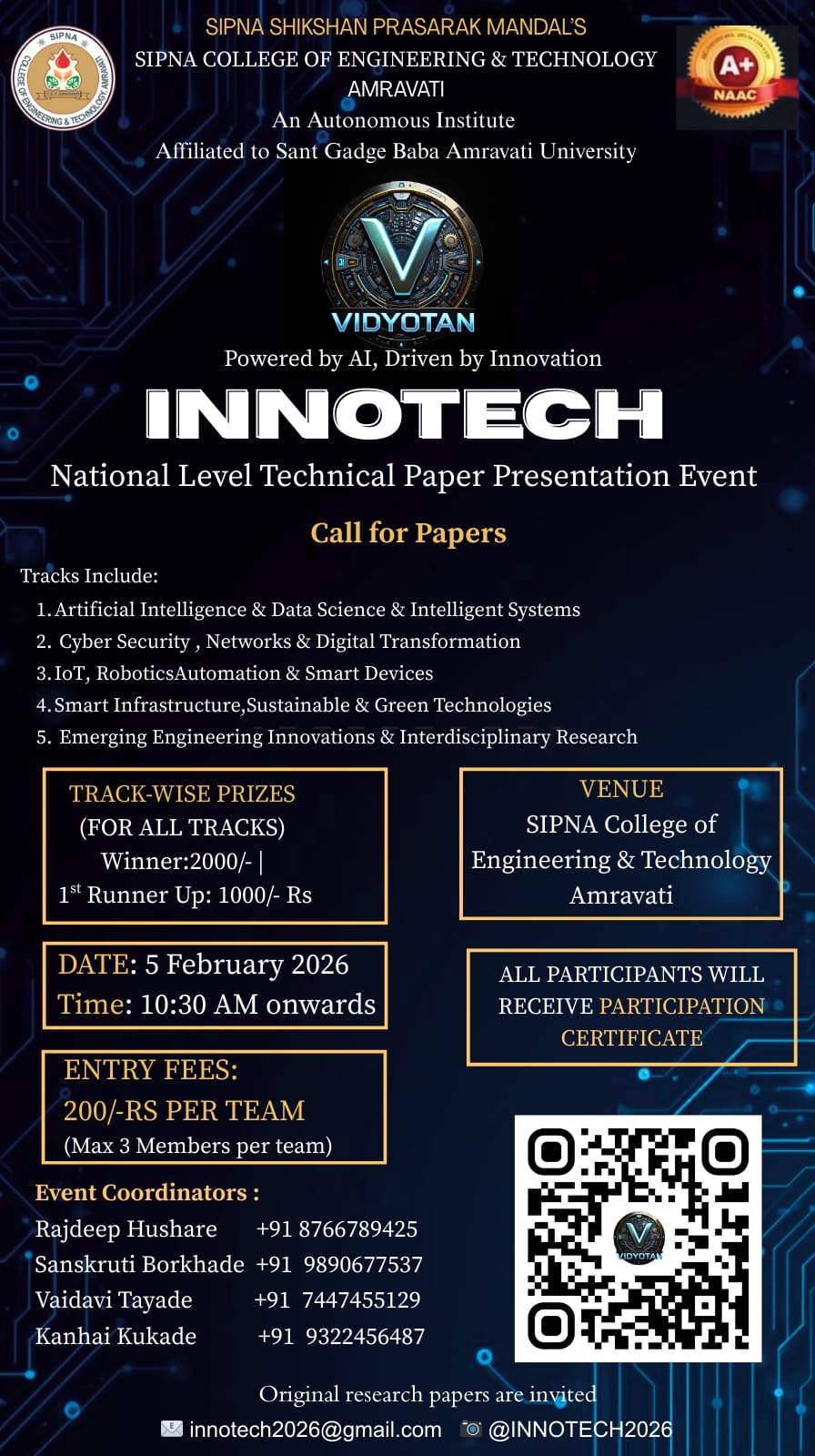 INNOTECH 2026 in Amravati - Sipna College of Engineering and Technology ...